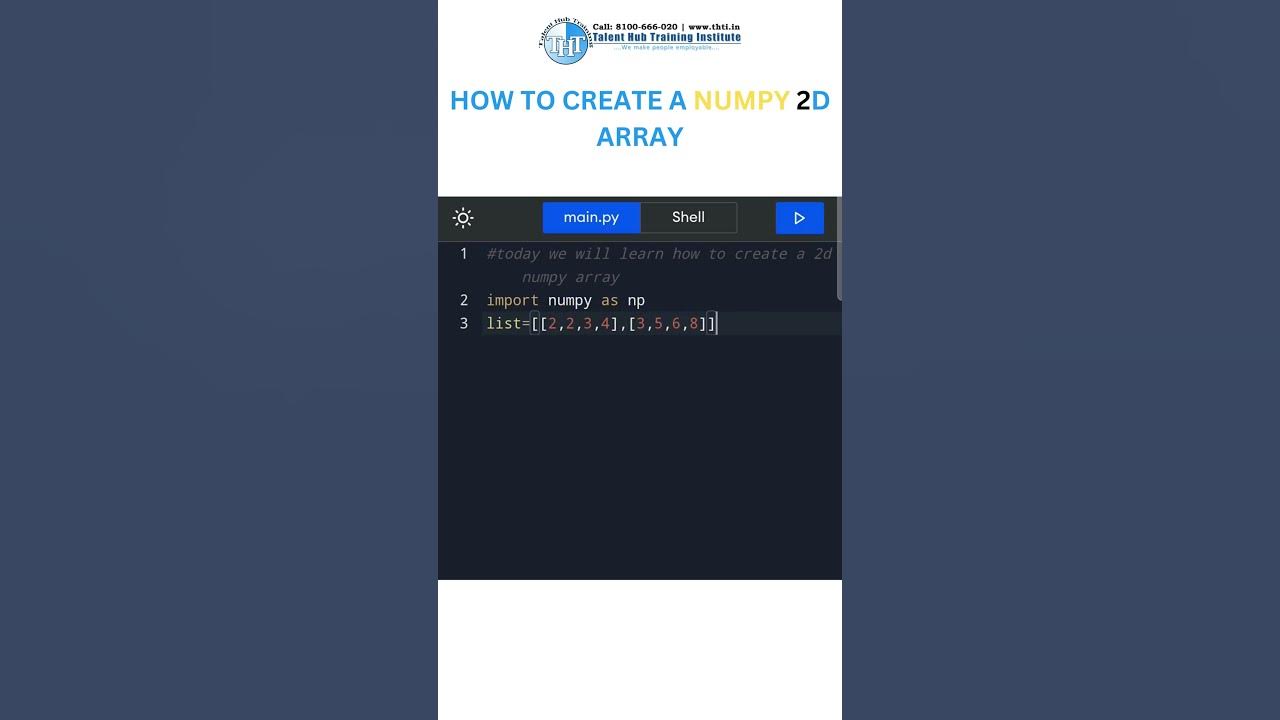 Mastering Numpy Creating A Two Dimensional Array Like A Pro Numpy Twodimensionalarray Youtube