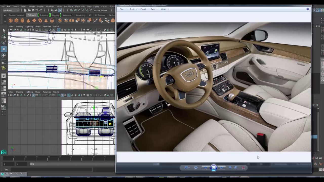 Car interior modeling 9 - YouTube