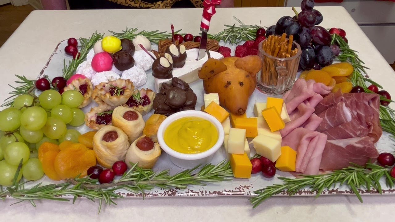 Holiday Appetizer Tray (with garnish tutorial) - YouTube