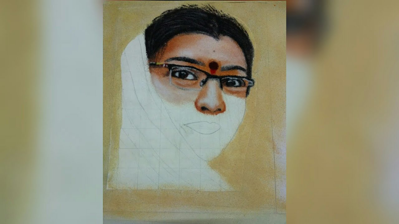 Portrait rangoli || rangoli|| how to make portrait rangoli - YouTube