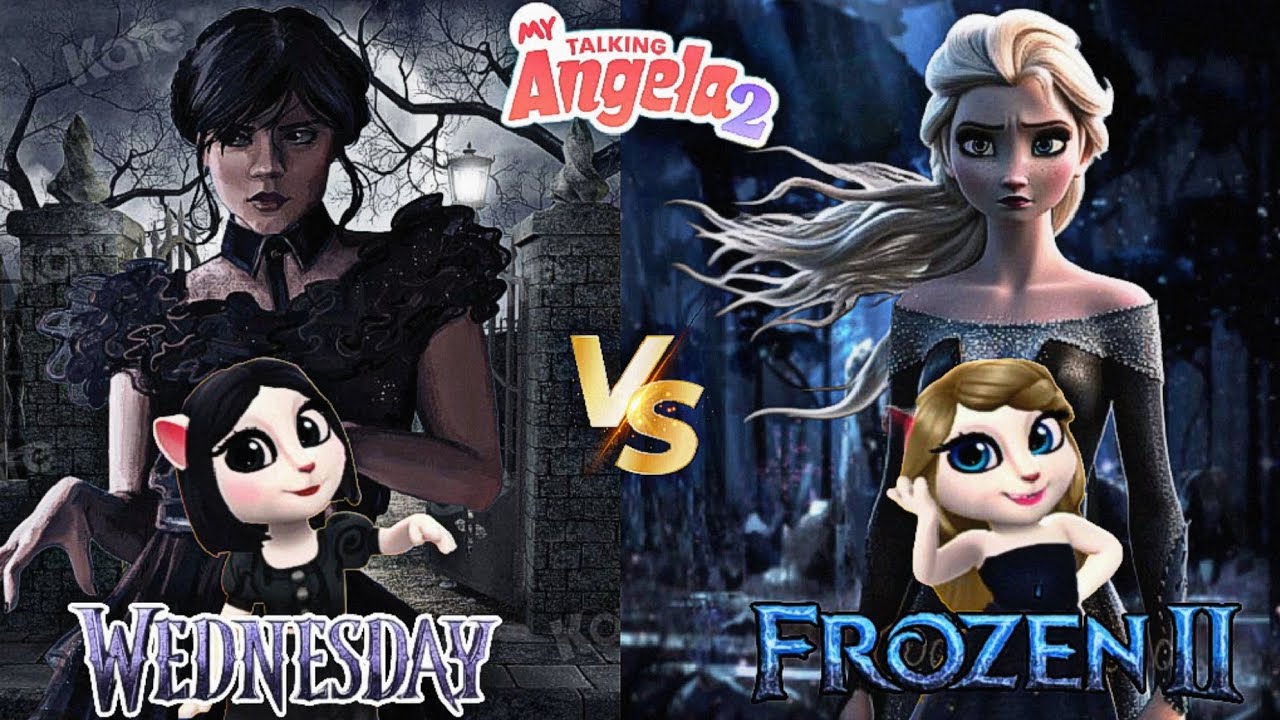 Devil Wednesday addams vs Devil elsa gameplay in my talking angela 2 ...