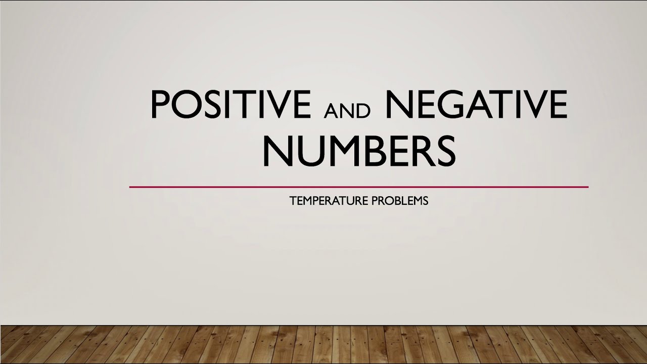 Add and Subtract - Positive Negative Numbers - Temperature Word ...