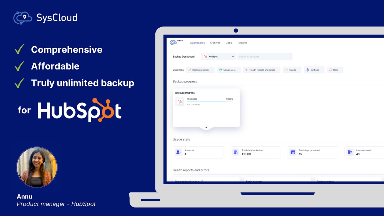 SysCloud Backup for HubSpot | Overview - YouTube
