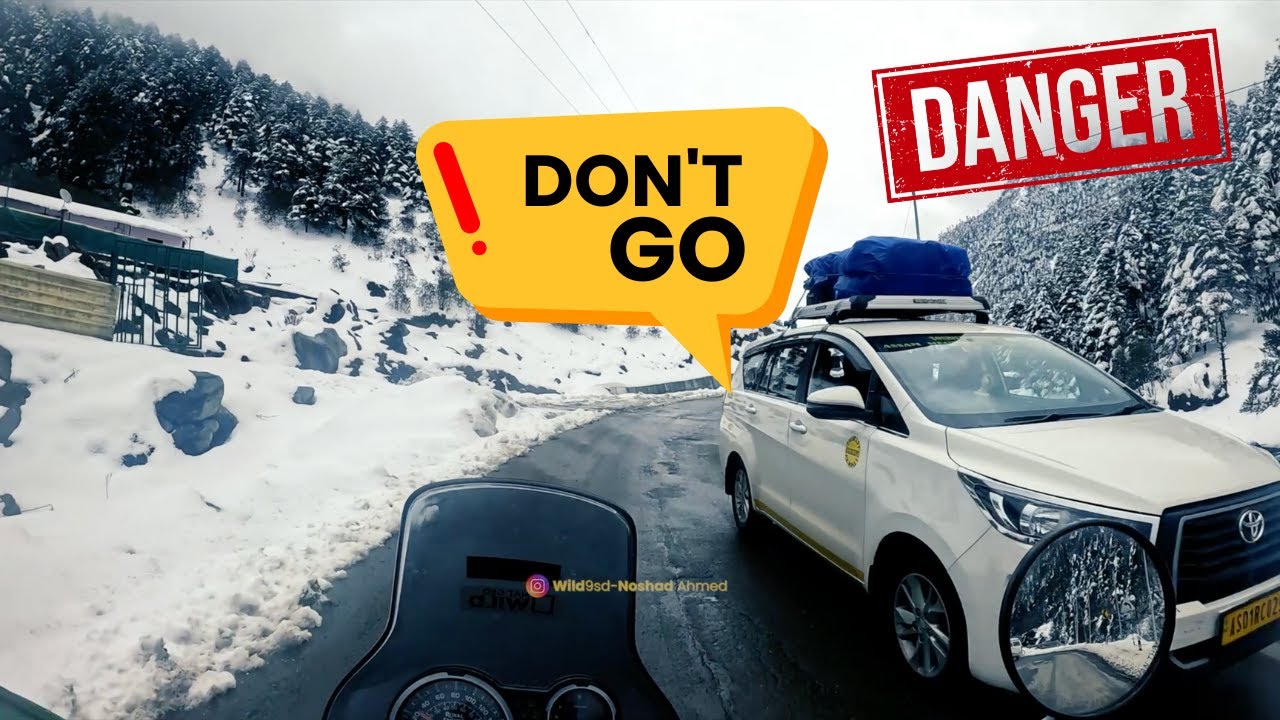 Bike ride in Sela Pass in Heavy Snowfall - YouTube