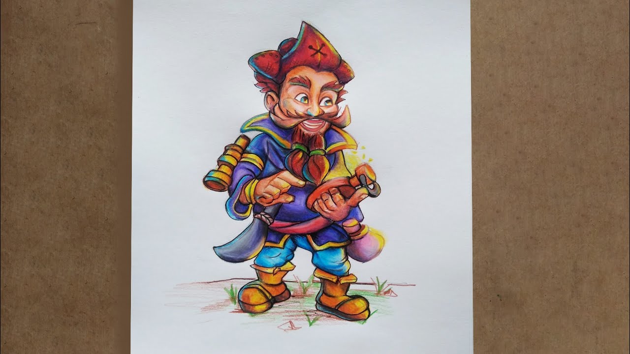 Jahaj captain a old man⚓ drawing easy, / colour pencils draw ! - YouTube