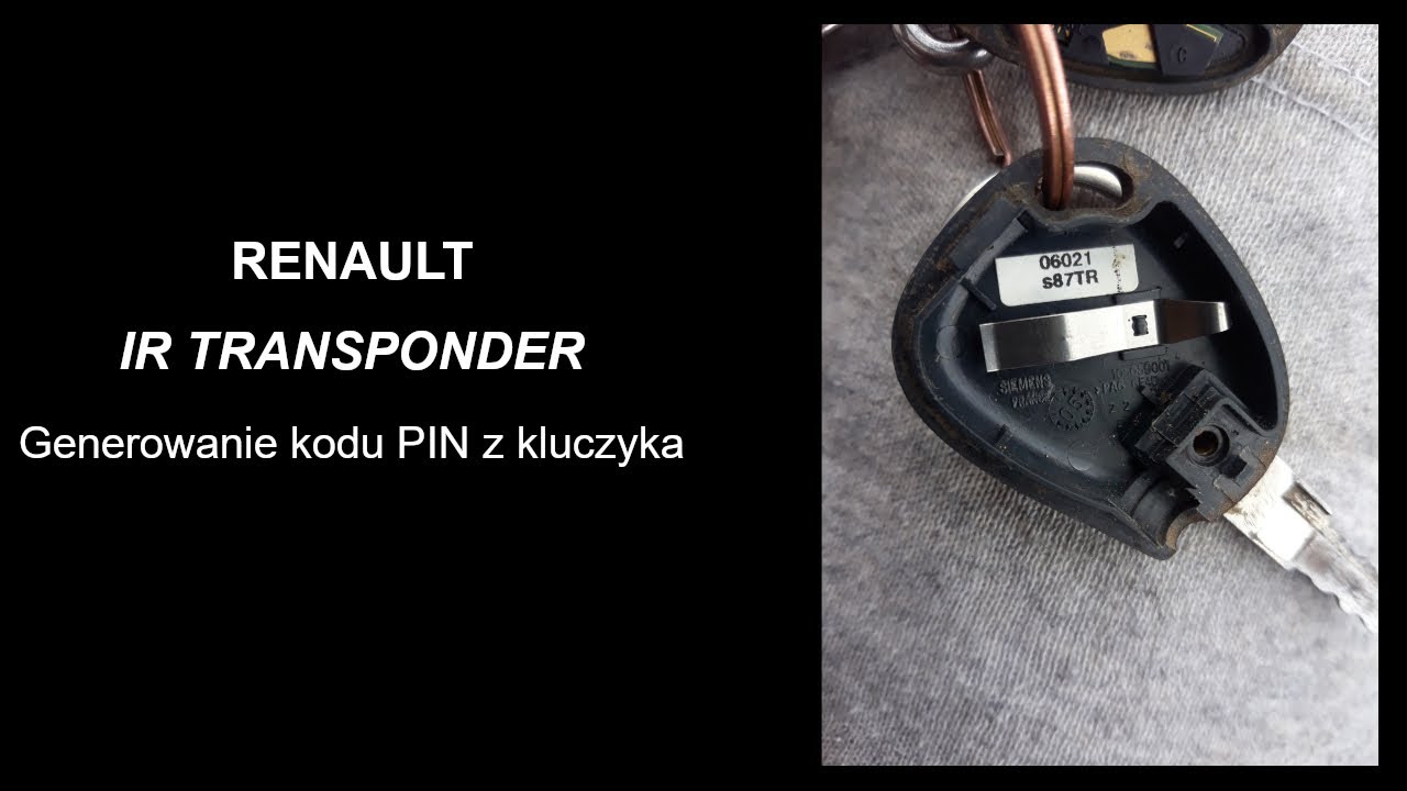 Generowanie kodu PIN immo renault IR key - YouTube