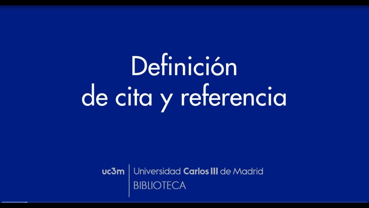 Definición de cita y referencia - YouTube