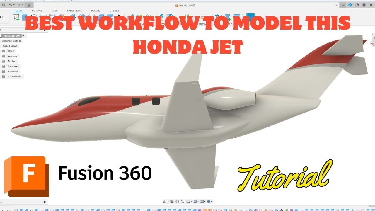 One of the best workflows for modeling a Honda Jet in Fusion 360/CAD ...