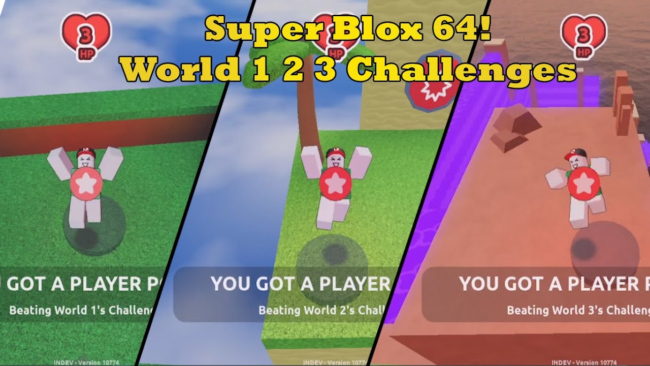Roblox Super Blox 64! World 1 2 3 Challenges - YouTube