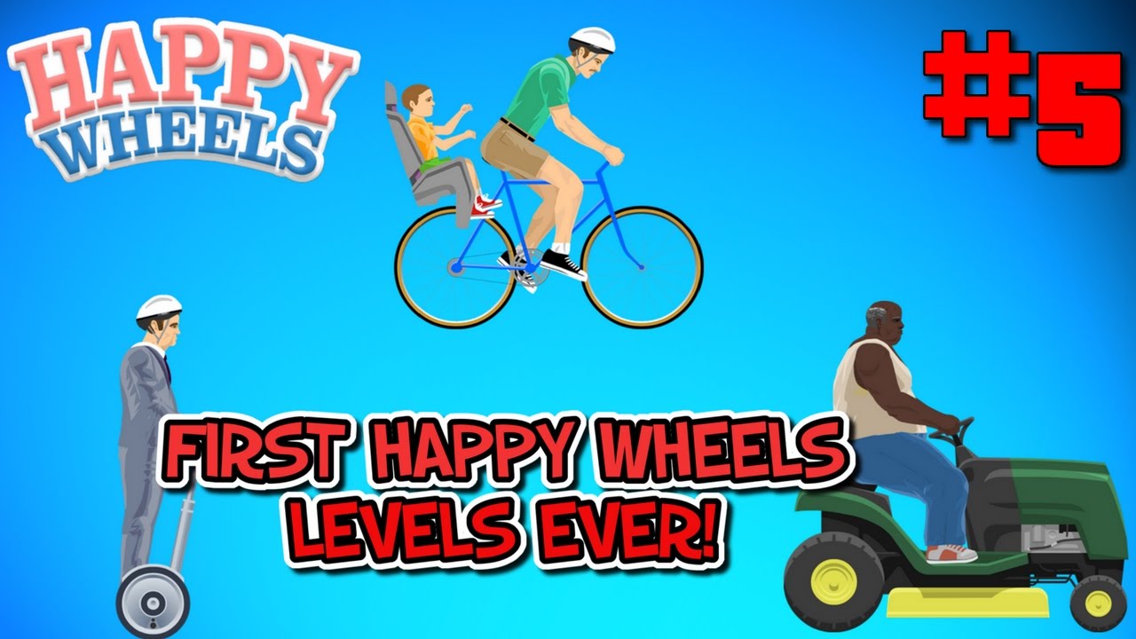 THE FIRST LEVELS!!! | Happy Wheels Funny Moments #5 (commentary guide ...