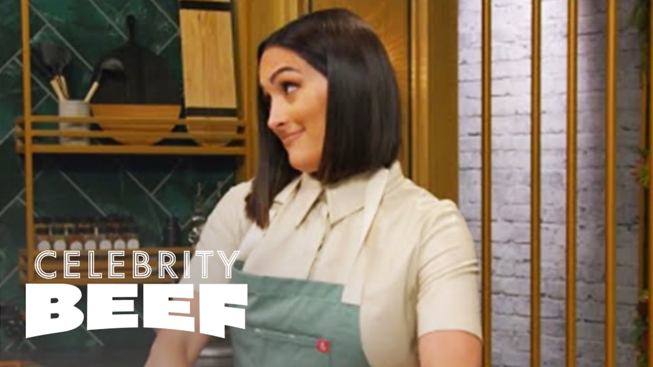 Nikki Bella Sabotages Twin Sister Brie's Cooking Station | Celebrity ...