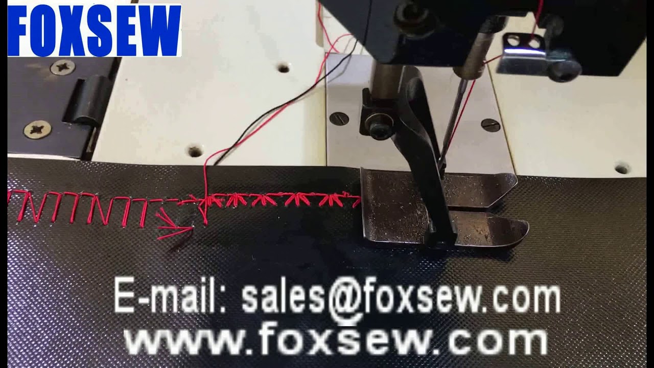 Single Needle Ornamental Stitching Sewing Machine on Leather Upholstery ...