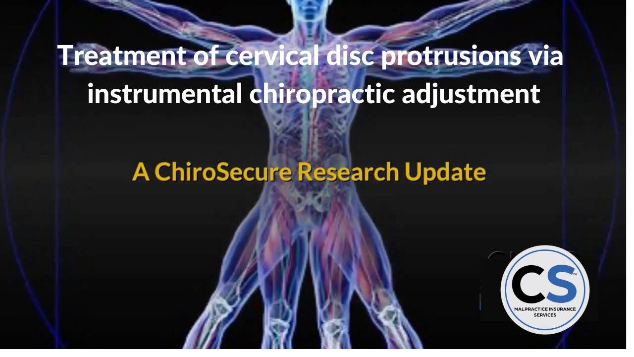 Treatment of cervical disc protrusions via instrumental chiropractic ...