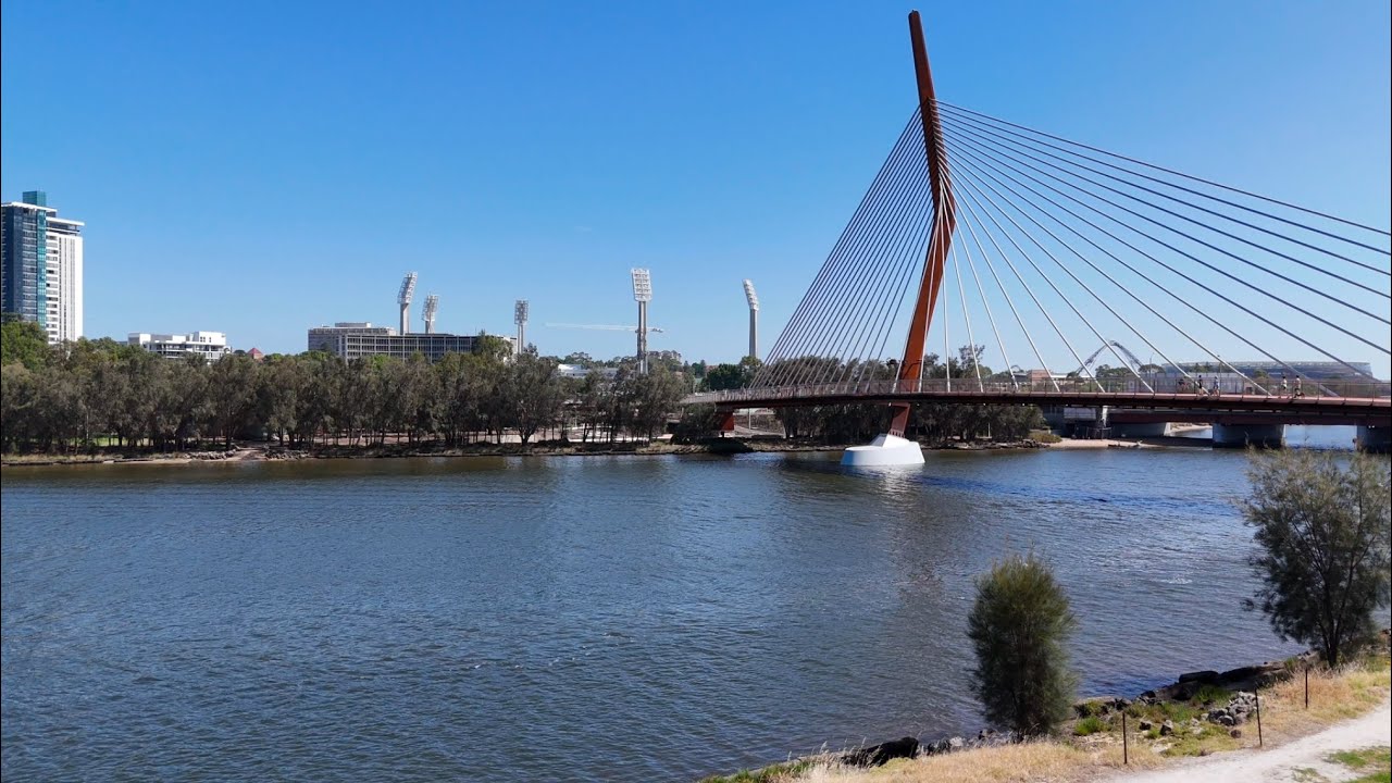 Perth’s latest icon,the BOORLOO Bridge spanning the Swan river for ...