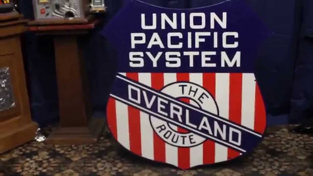 UNION PACIFIC SYSTEM the Overland Route Advertising Logo Porcelain Sign ...