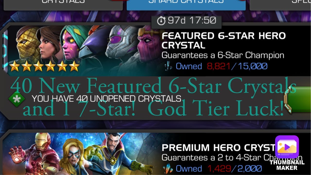 40 Featured 6-Star Crystals and a Bonus 7-Star. Best. Luck. Ever! #mcoc - YouTube