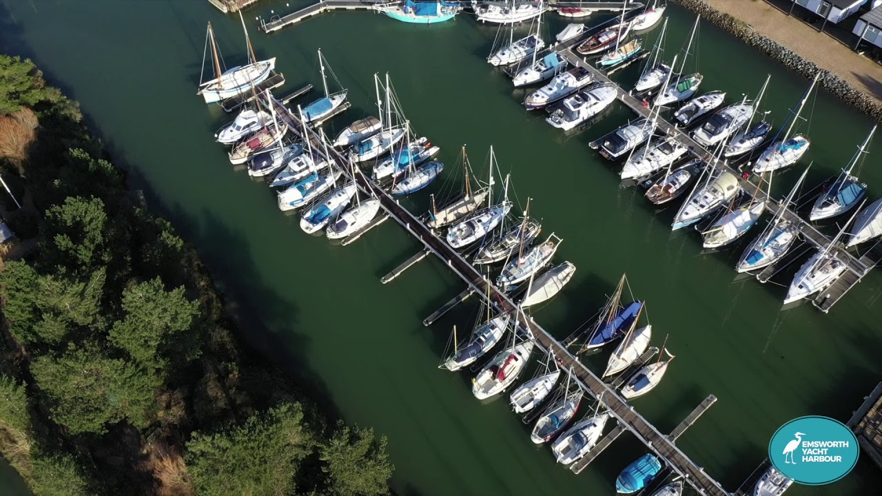 An aerial tour of Emsworth Yacht Harbour - YouTube
