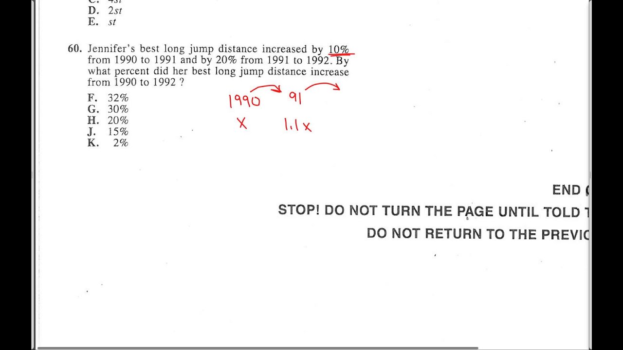 ACT Test 2 Math. Question 60. - YouTube