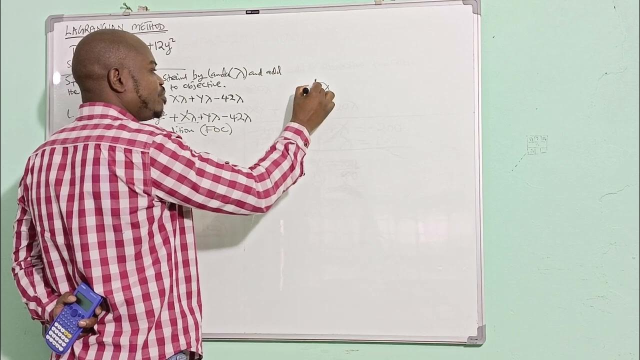Constraint Optimization using Lagrangian method - YouTube