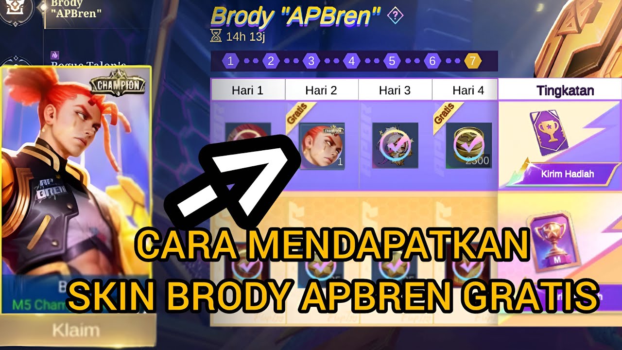 cara mendapatkan skin brody ap bren gratis mobile legends - YouTube