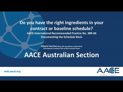 Documenting the Schedule Basis - AACE Recommended Practice 38R-06 - YouTube