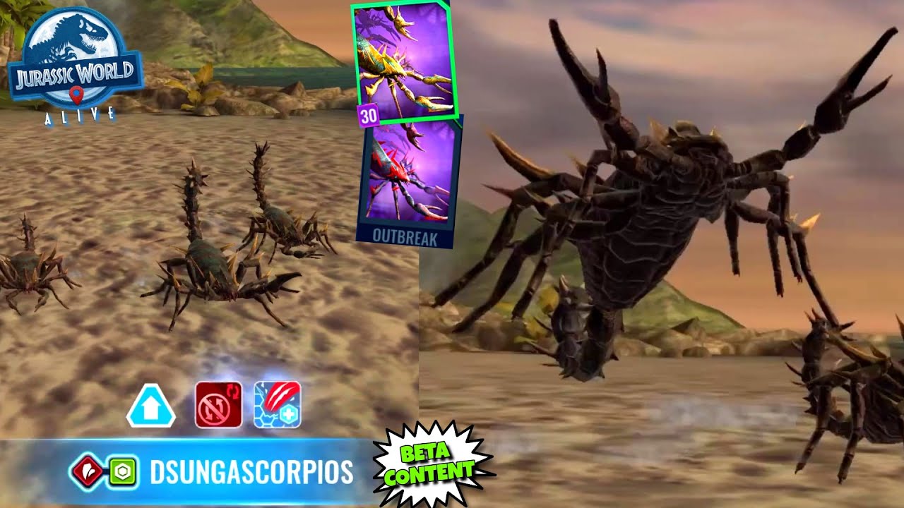 Unique Scorpion DSUNGASCORPIOS! FIRST LOOK Jurassic World Alive beta ...