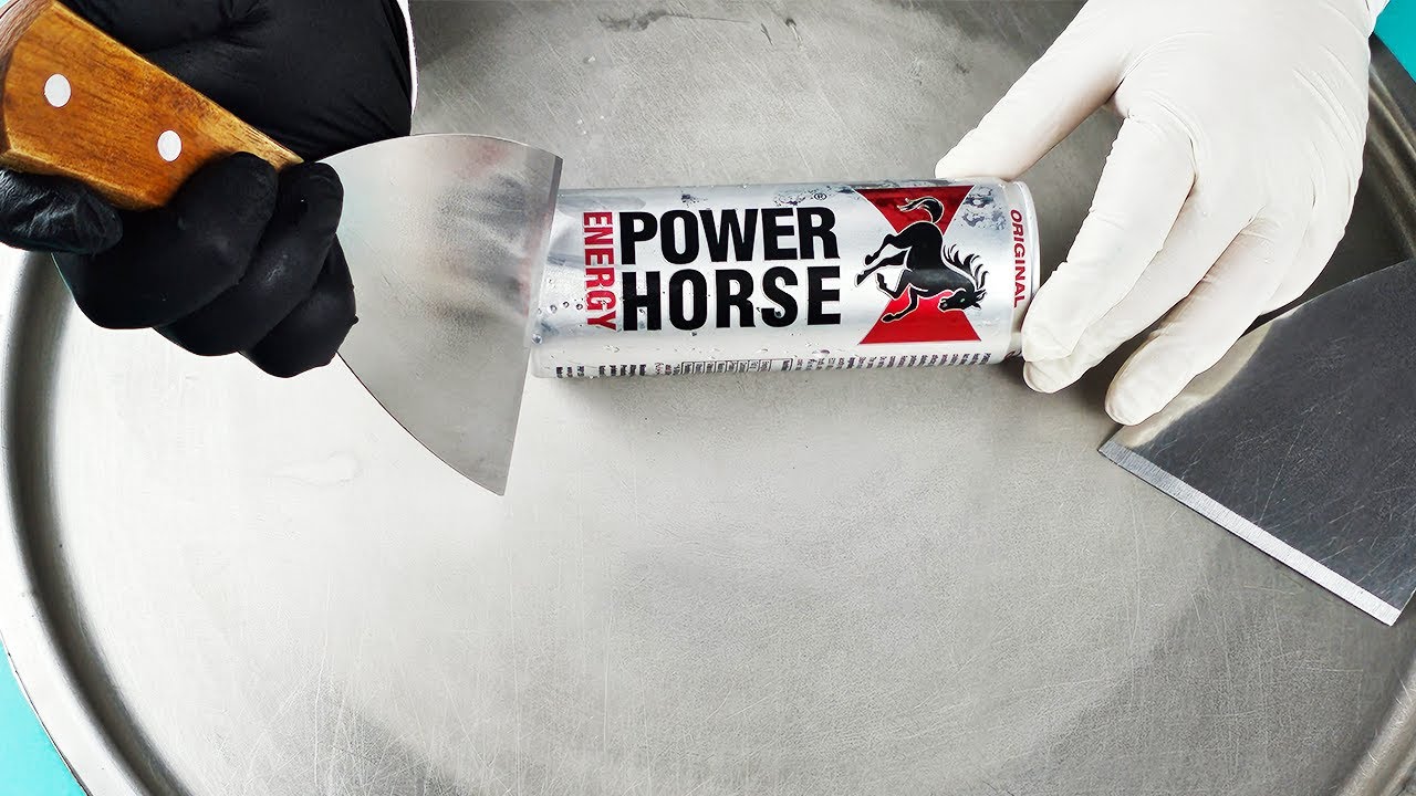 Power Horse Ice Cream Rolls | how to make Energy Ice Cream - rolled ice ...