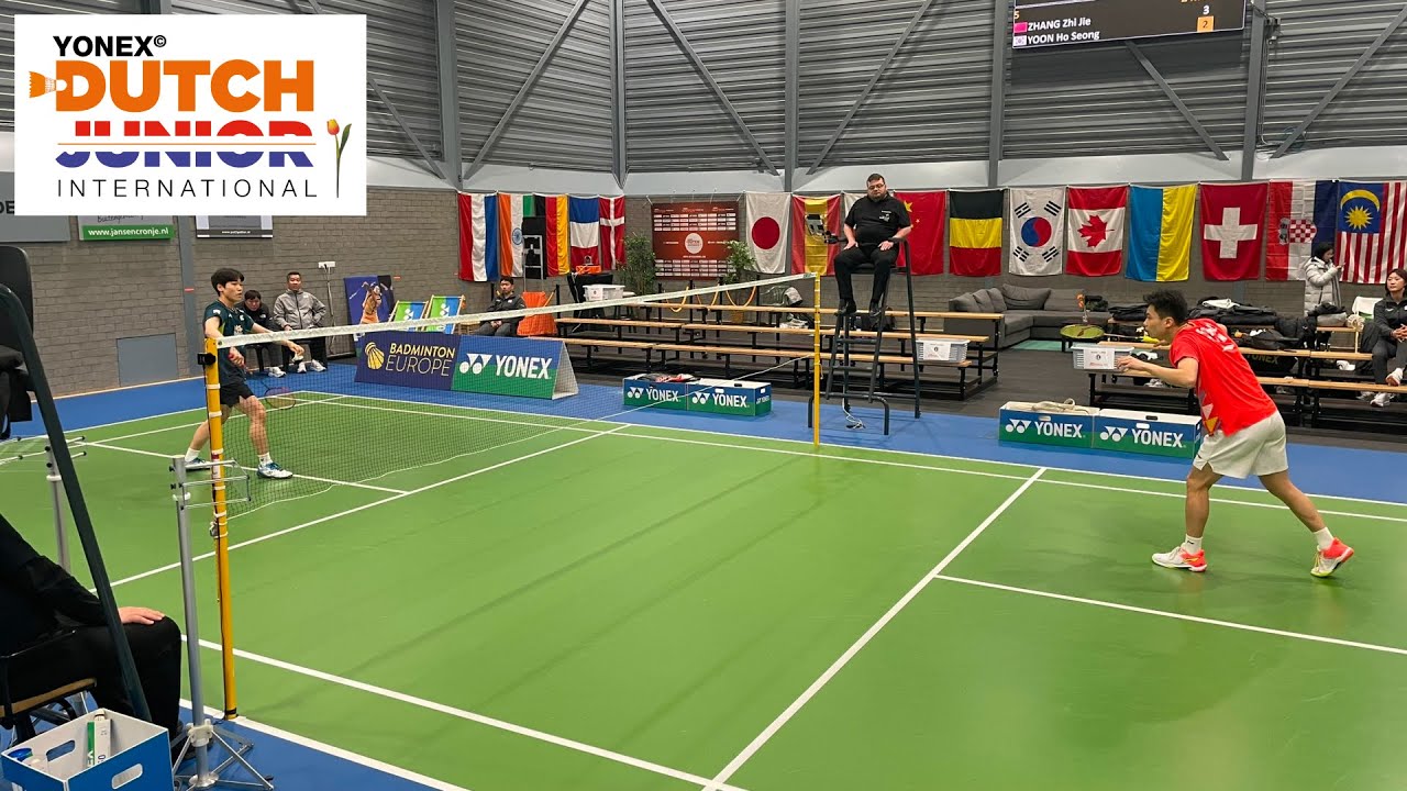 SF, MS, 🇨🇳 Zhang Zhi Jie vs. 🇰🇷 Yoon Ho Seong - Yonex Dutch Junior International 2024 - YouTube