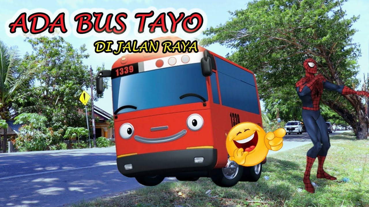 WOW...! ADA BUS TAYO & SPIDER-MAN DI JALAN RAYA (LUCU BANGET) #bustayo ...