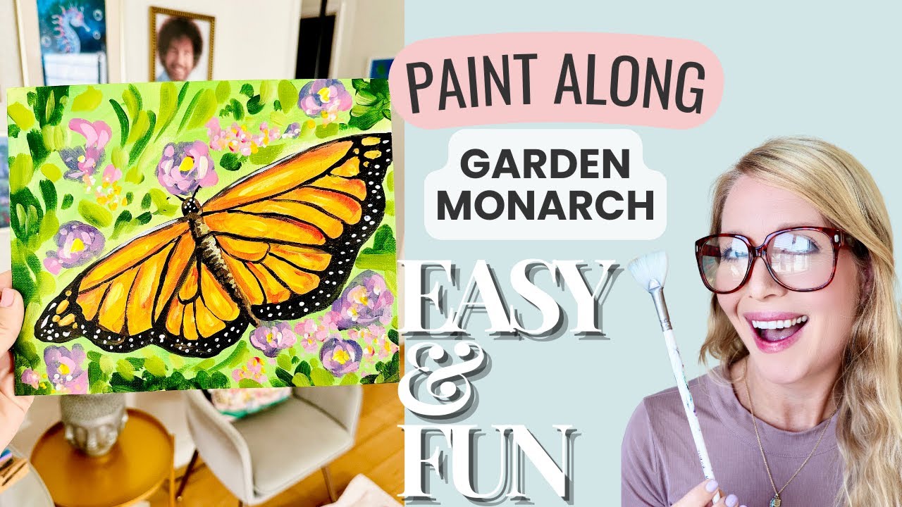 🦋🌼 Paint a Simple Monarch Butterfly in a Garden | Peaceful Acrylic ...