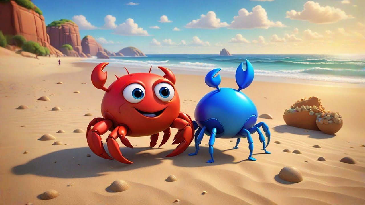 Five Little Crabs Crawl on the Beach | Fun Ocean Song for Kids ...