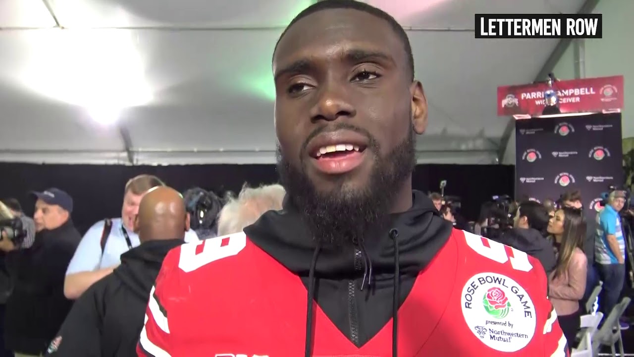 Binjimen Victor: Ohio State receiver talks at Rose Bowl Media Day - YouTube