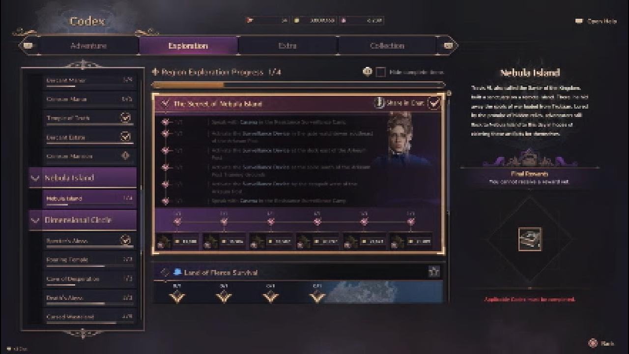 Secrets of nebula island Codex Guide - YouTube