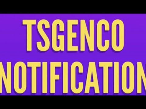 TSGENCO NOTIFICATION - YouTube