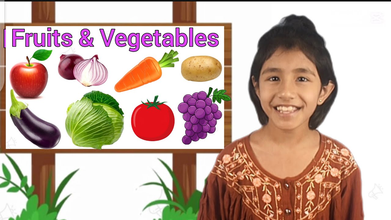 Learn Fruits & Vegetables English Vocabulary - Fruits Name - Vegetables ...