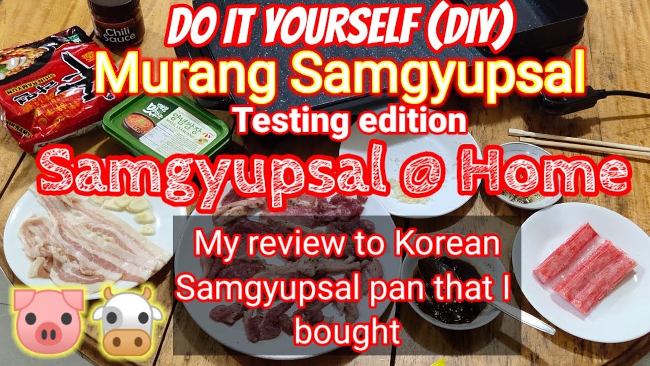 Murang samgyupsal | DIY | MUKBANG | SAMGYUPSAL PAN REVIEW - YouTube