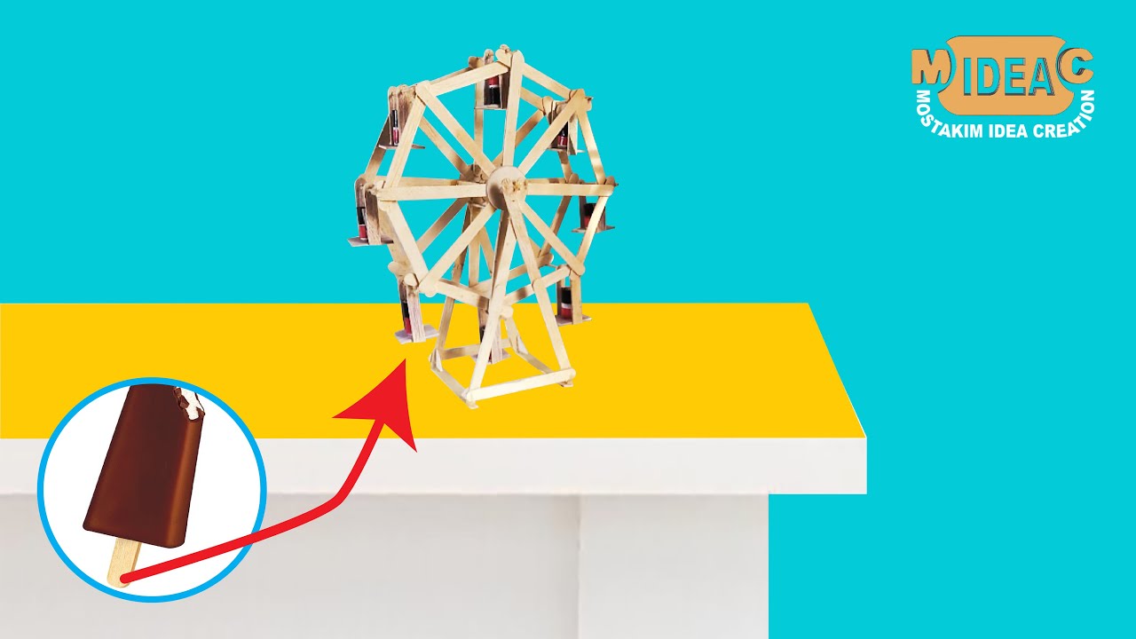 Diy Ferris wheel with popsicle sticks/icecream sticks|Crafts Ferris ...