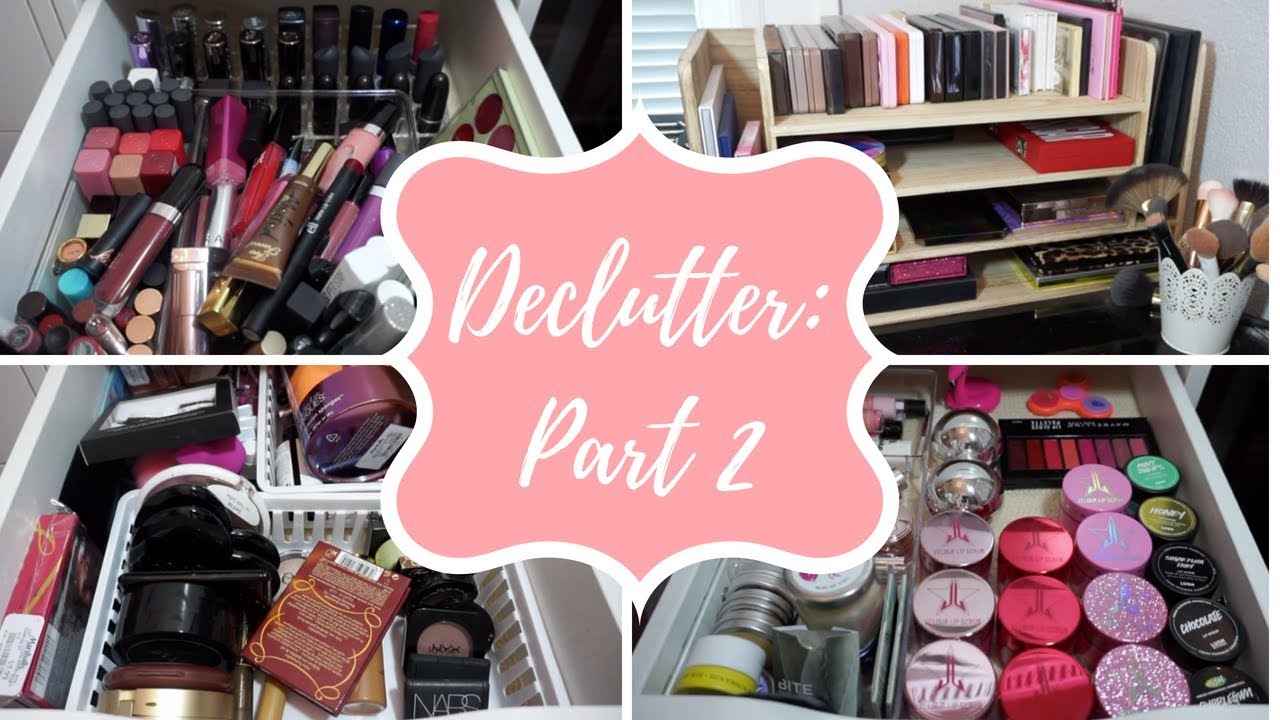 Makeup Collection Declutter/Organization (UPDATED) 2018 - Part 2 | Paige Koren - YouTube