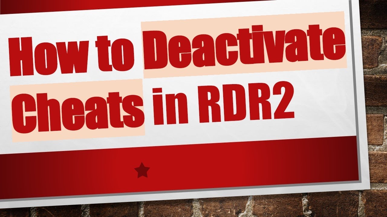How to Deactivate Cheats in RDR2 - YouTube