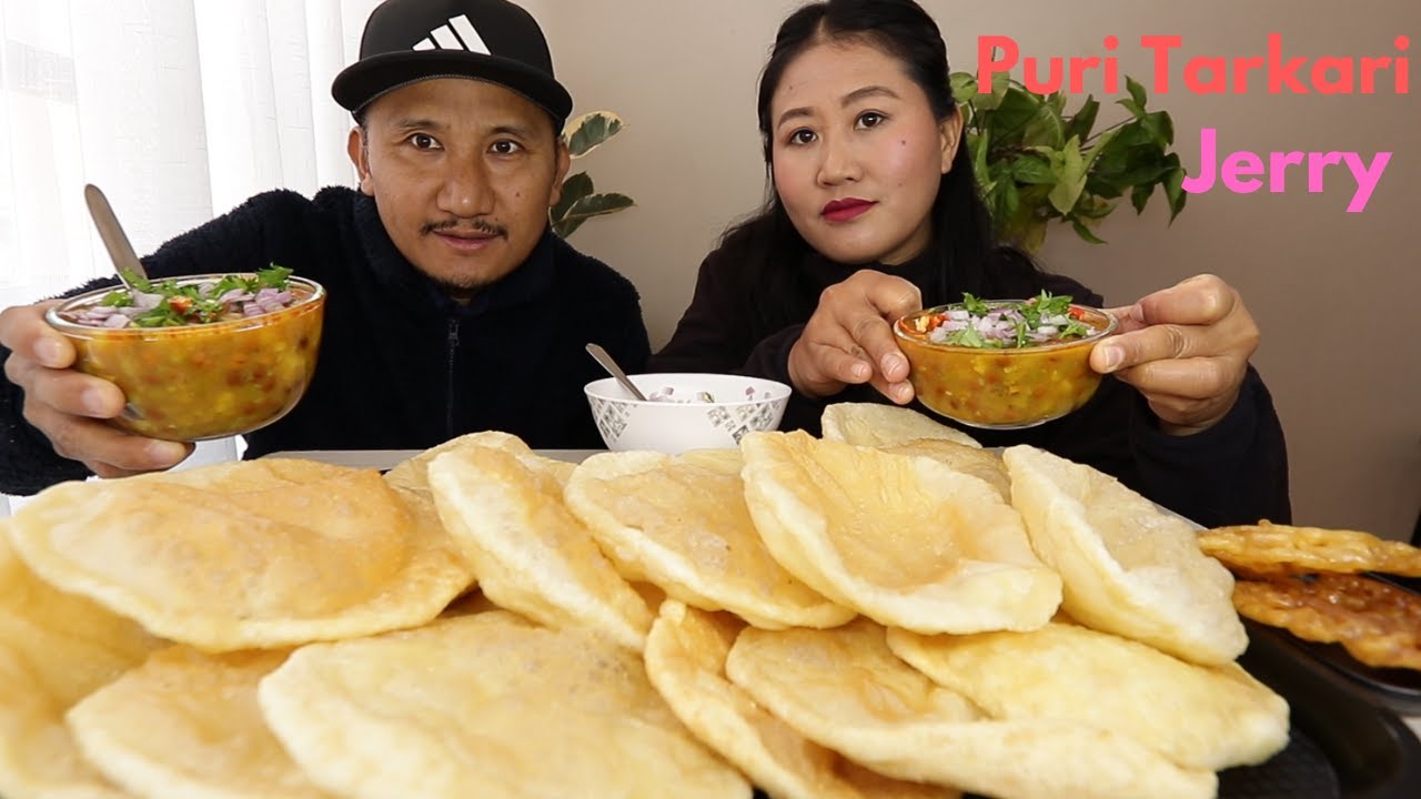 Eating Puri Tarkari ,jerry बुडा बुडीको nepali mukbang - YouTube