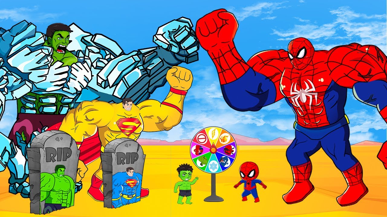 Evolution Of HULK ICE Vs Team HULK, Spider Man, Super Man : Returning ...