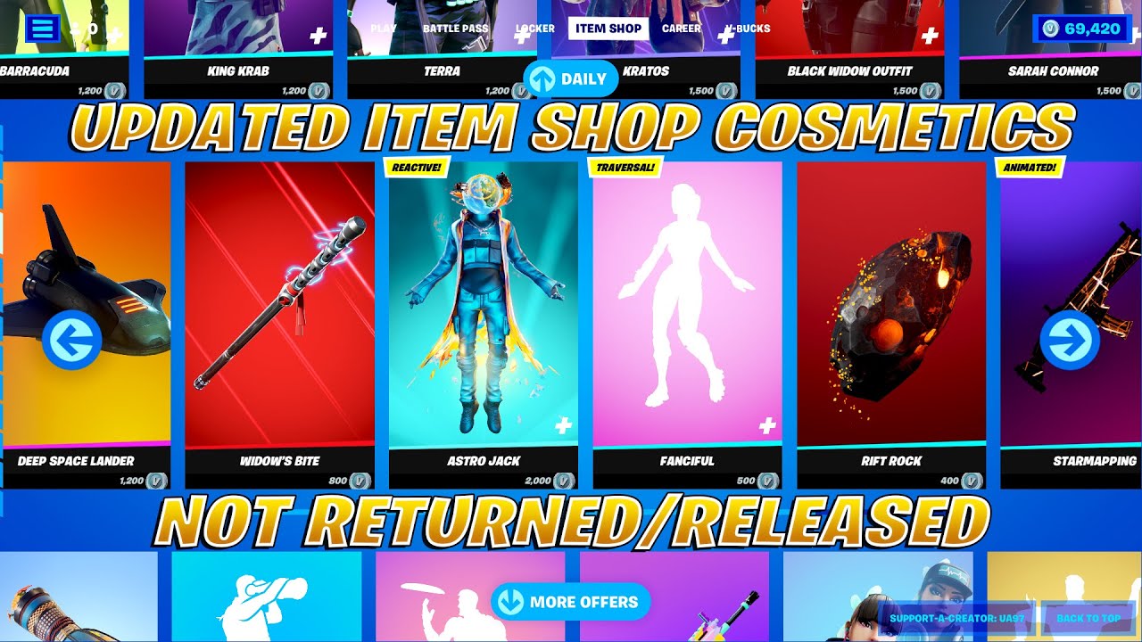 All Updated Item Shop Skins, Emotes & Cosmetics not Returned! Fortnite ...