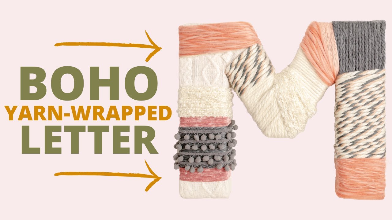 DIY This Cute Fabric Boho Monogram From Cardboard - YouTube