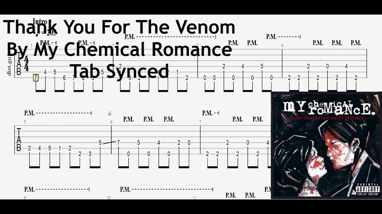 Thank You For The Venom by My Chemical Romance - Tab Synced - YouTube