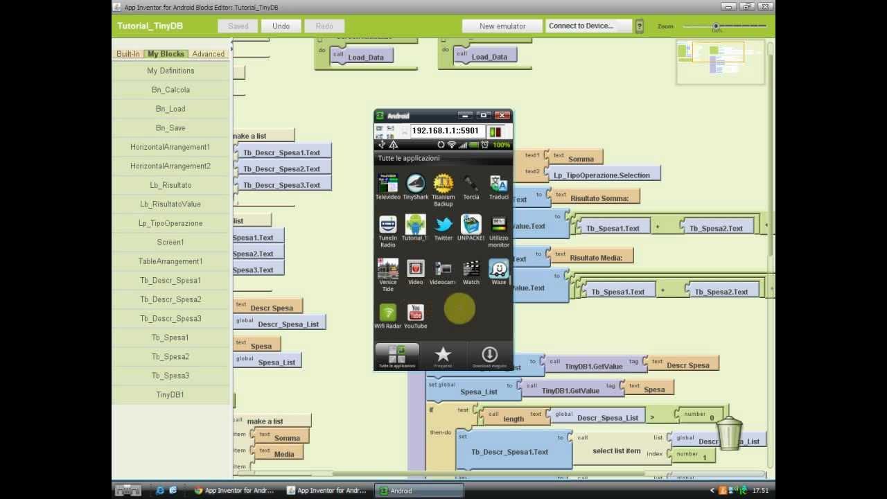 Tutorial Il Componente Tinydb Per Salvare I Dati In App Inventor Parte 2 Youtube