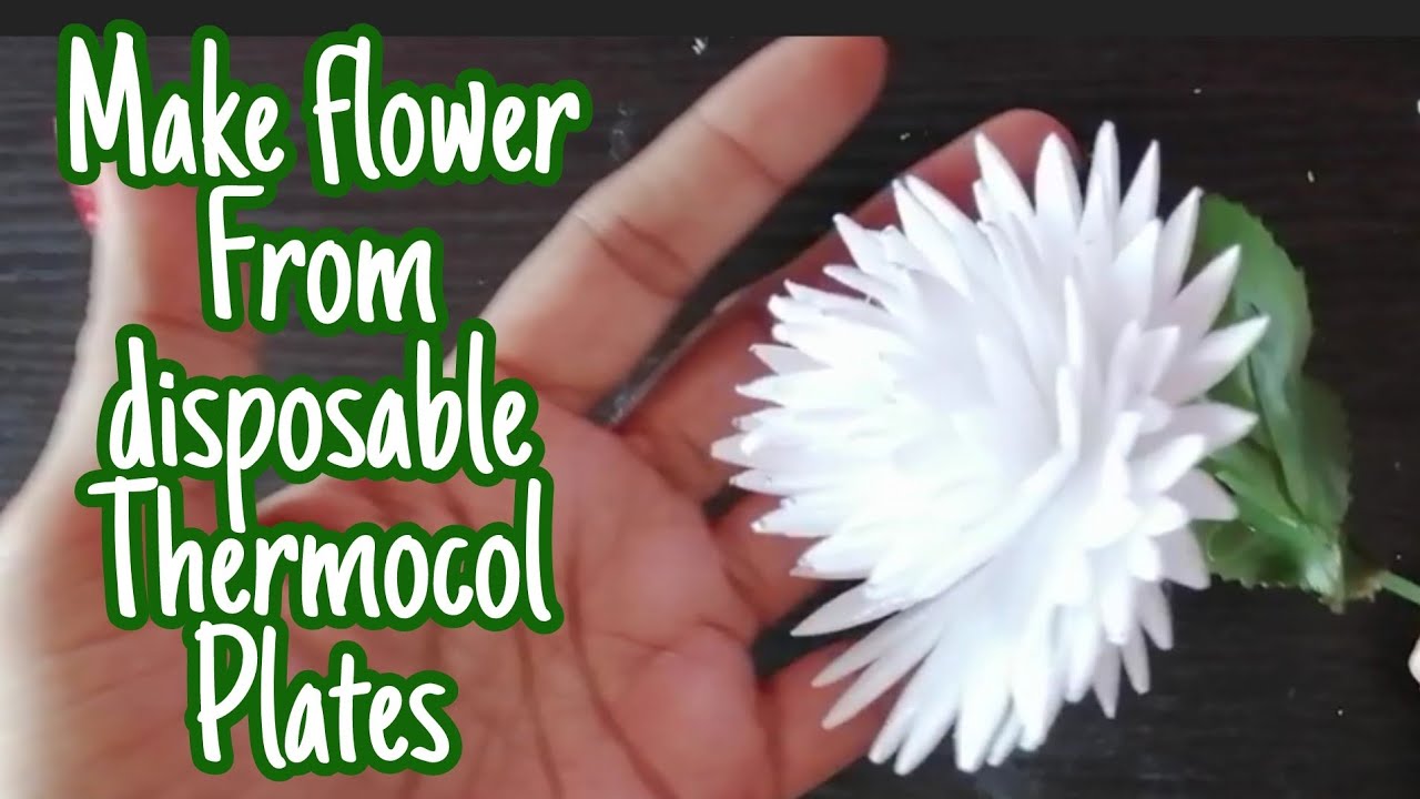 Thermocol craft ideas | Thermocol flower | DIY from waste material ...