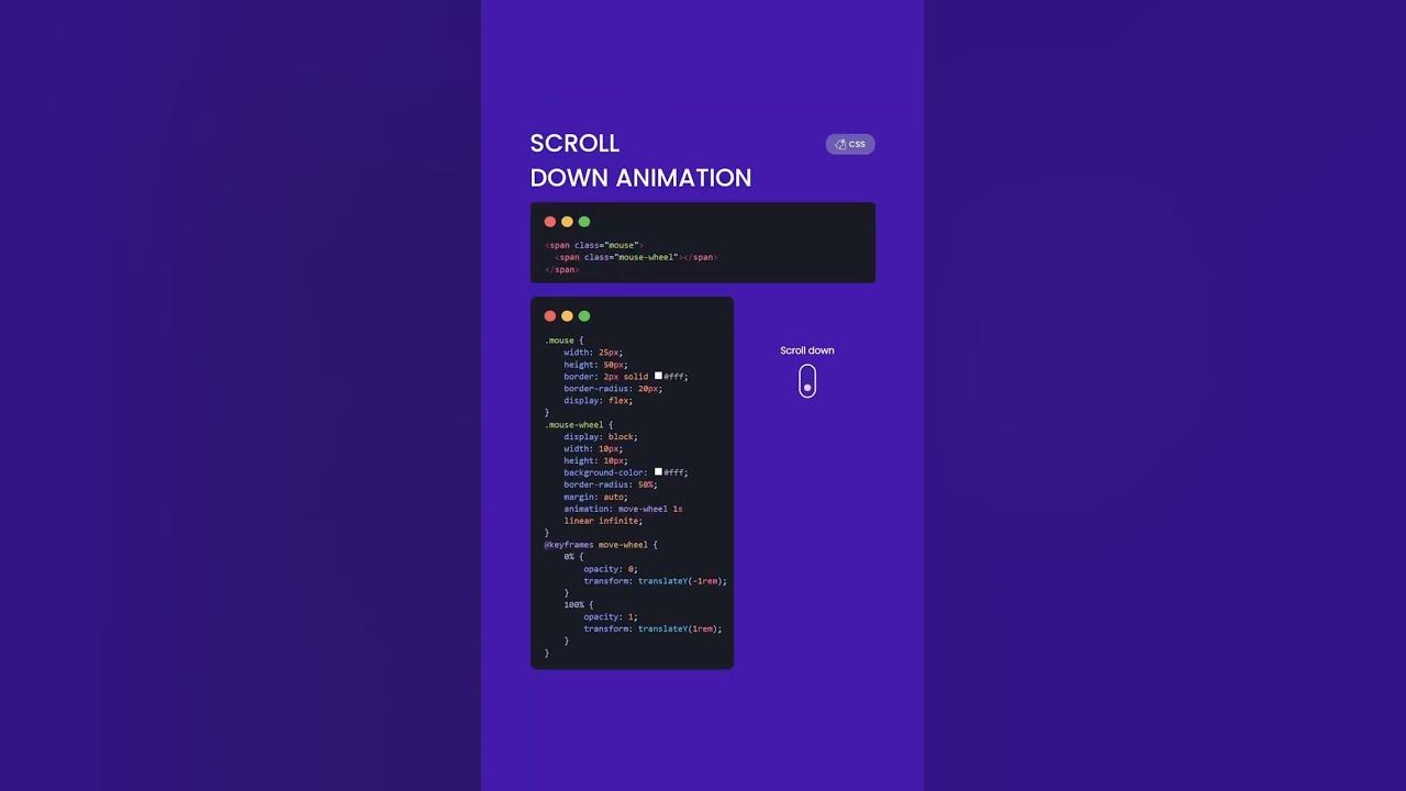 Scroll Down Animation With Html And Css Shorts Htmlcss Css Html Animated Youtube