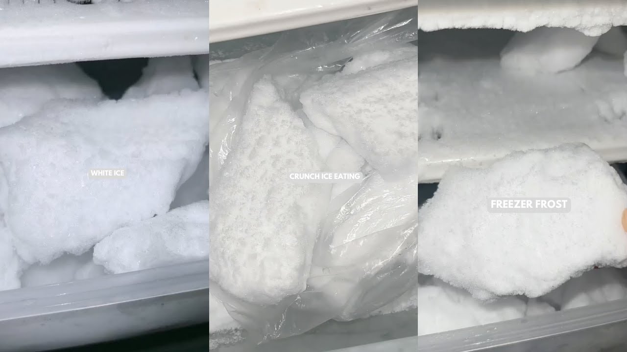 Freezer Frost Eating | Refrozen Chunk Ice Eating | Dry Crunch Ice ...