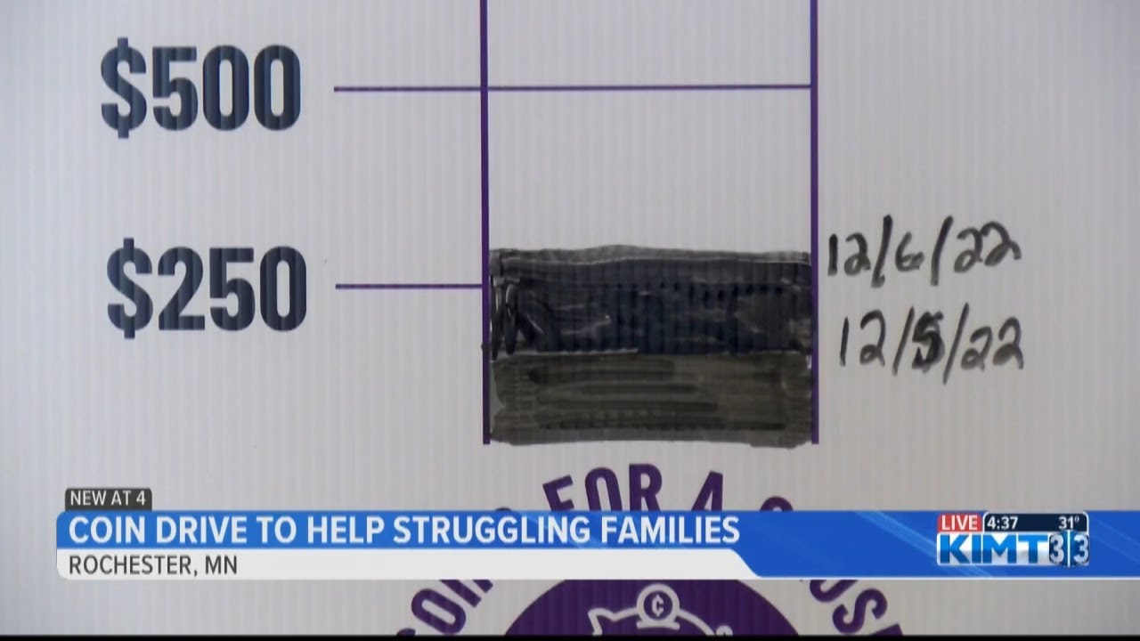 Coin Drive to Help Struggling Families - YouTube