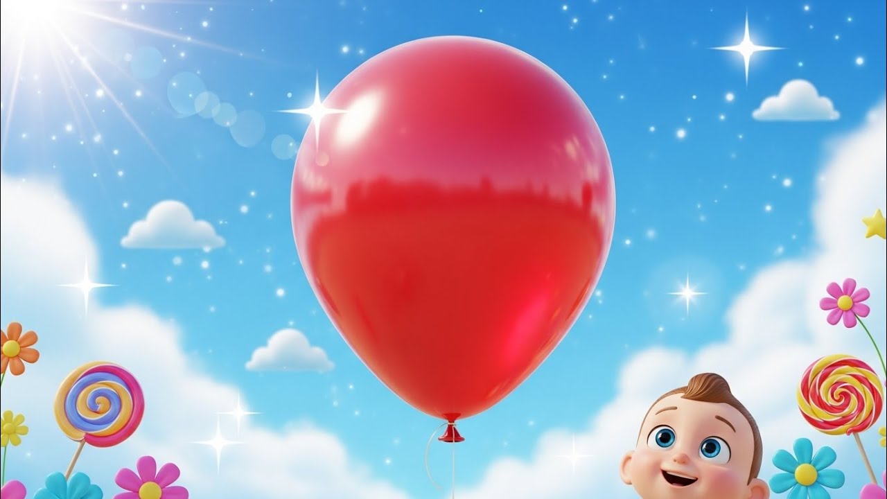 My Red Balloon Song with Lyrics | English Nursery Rhyme for Children ...